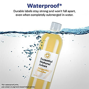 Avery Durable Waterproof Rectangle Labels with Sure Feed, 3" x 5", 30 Oil and Tear-Resistant Waterproof Labels, Print-to-The-Edge, Laser/Pigment-Based Inkjet Printable Labels