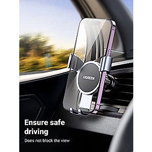 UGREEN Car Vent Phone Mount Gravity Phone Holder Car Air Vent Clip Mount Auto Lock Compatible with iPhone 14 Pro Max 14 Plus, iPhone 13 12 11 Pro Max XR XS 8 7 Plus SE, Samsung Galaxy S22 Smartphone
