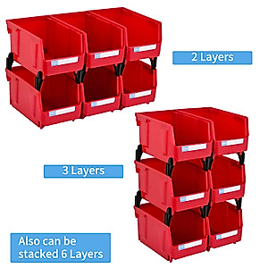 AERCANA White Plastic Storage Bins Wall Mounted Hanging Bins Parts Storage Organizer Garage Storage Bins(pack of 9)