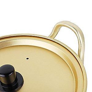 Korean Noodle Ramen Pot Aluminum Pot Korean Yellow Aluminum Stockpot Instant Noodles Pot((16cm))