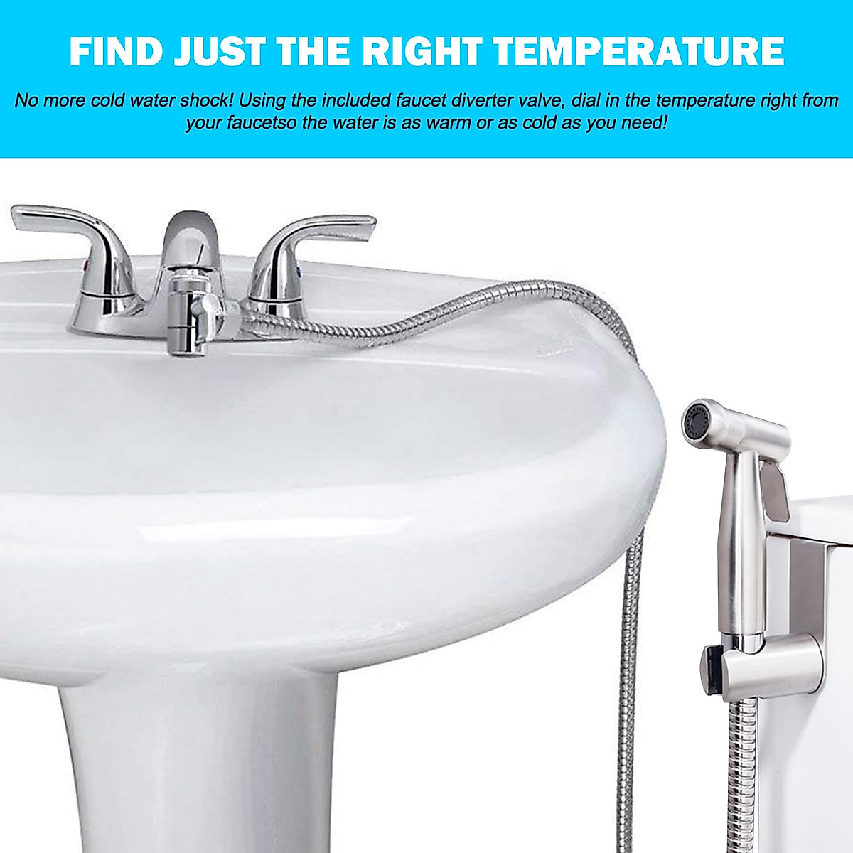 AITUOSI Bathroom Faucet Sprayer Attachment, Wall Mount, Polished