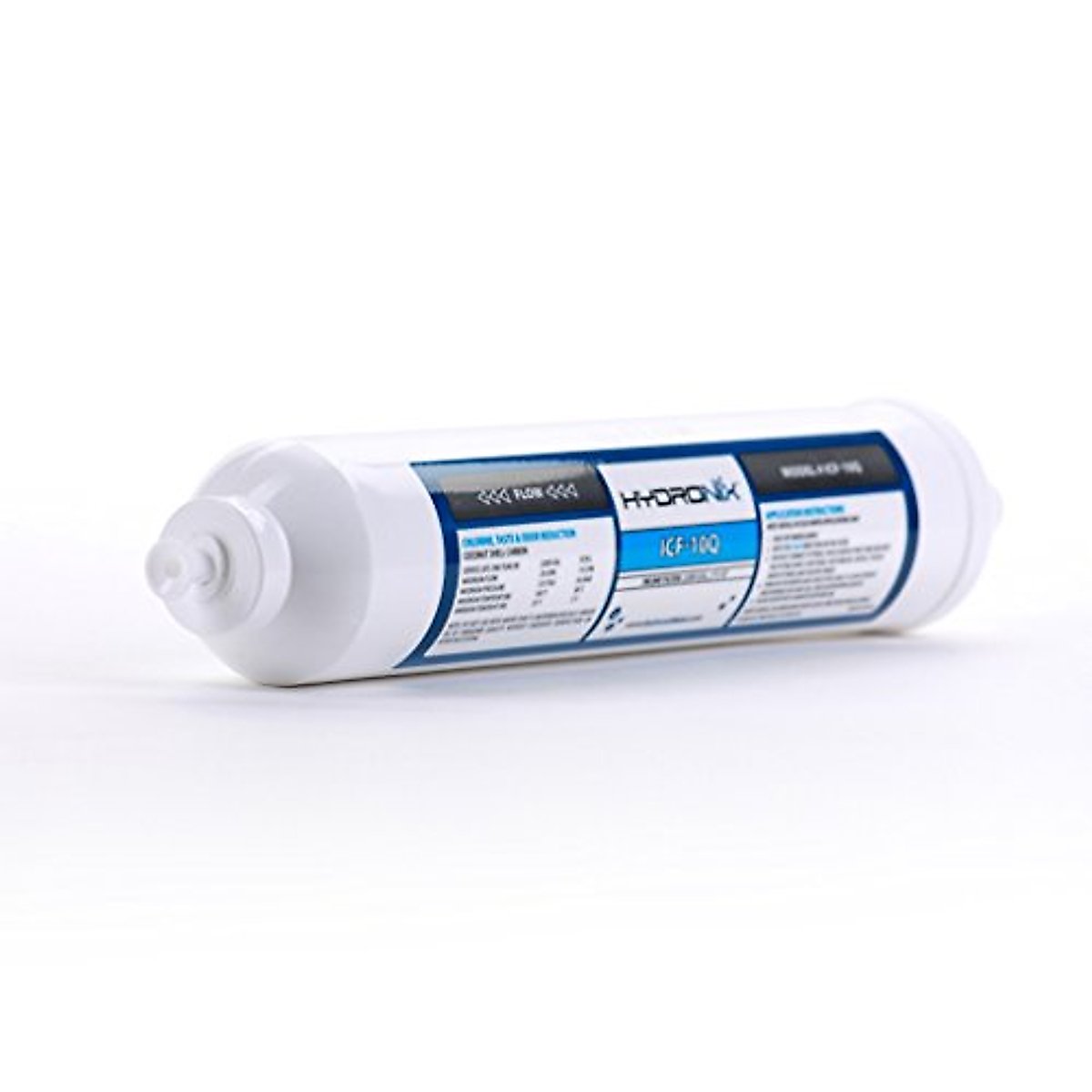 Hydronix ICF-10Q/3 Inline Post Activated Carbon Water Filter Replacement Cartridge with 1/4-Inch Quick Connect for Refrigerator, Ice Maker, RO Reverse Osmosis System, 2000 Gallons (3 Pack)