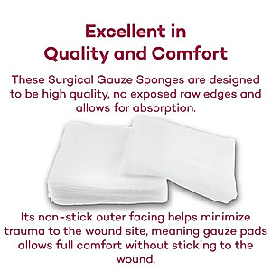 Dealmed 4" x 4" Surgical Sponges, 8-Ply, Non-Woven Absorbent Gauze Sponges for Wound Care, First Aid Kits and Medical Facilities, 200 Count (Pack of 1)