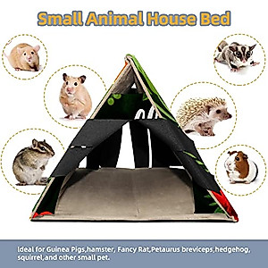 Y-DSIWX Guinea Pig Hideout Cozy Hamster House Cave for Bunny Chinchilla Hedgehog Small Animal Hello Summer Tropical Palm Leaf