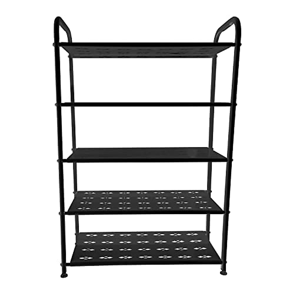 5 Tier Metal Shoe Rack Tall Shoe Shelf Storage Organizer, Show Storage Shoes Rack Garage Shelving Vertical Shoe Stand Stackable Boot, Free-Standing Shoe Racks for Entryway Hallway Living Room Closet
