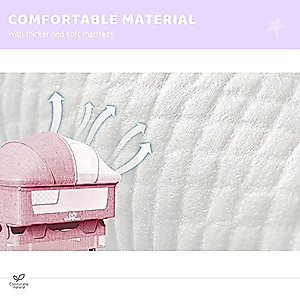 Napfox Baby Bassinet, Bedside Sleeper,Foldable Baby Bed to Bed, Adjustable Portable Bed for Infant/Baby/Newborn,with Mosquito Nets, Large Storage Bag, Comfortable Mattresses, Lockable Wheels (Pink)