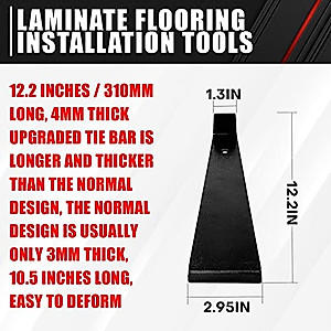 C&T 12.2In Pull bar for Vinyl Plank Flooring, Heavy Duty Laminate Wood Flooring Installation Set, Black