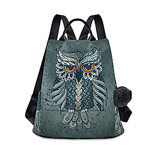 ALAZA Vintage Owl Backpack Purse for Women Travel Casual Daypack College Bookbag Work Business Ladies Shoulder Bag