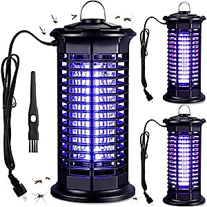 3 Pieces Bug Zapper Outdoor Indoor with Light Electric Mosquito Zappers Killer Electric Insect Fly Trap Insect Killer Insect Catcher for Home for Patio Bedroom Bathroom Living Office Courtyard