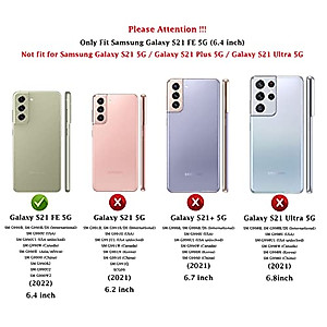 for Samsung Galaxy S21 FE 5G Case with Camera Lens Cover HD Screen Protector, Military-Grade Drop Tested Magnetic Ring Holder Kickstand Protective Phone Case for Samsung Galaxy S21 FE 5G (Purple)