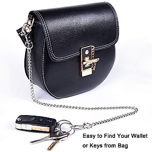 Wisdompro Wallet Chain, 16 inch Heavy Duty Pocket Keychain with Lobster Clasps and 2 Keyrings for Keys, Wallet, Jeans, Pants, Belt Loop, Purse and Handbag