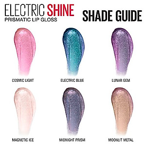 Maybelline New York Lip Studio Electric Shine Prismatic Lip Gloss Makeup, Electric Blue, 0.17 fl. oz.