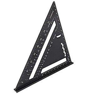 Aluminum Alloy Triangle Angle Protractor, 7 Inch Layout Tool, Layout Measurement Metric Ruler Tool(Metric)
