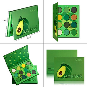 Afflano Grinch Green Eyeshadow Palette Highly Pigmented, Long Lasting Blendable Small Yellow Forest Dark Emerald Green Eye shadow Pallet for Hazel Eyes, Christmas Halloween Green Eye Makeup Gift