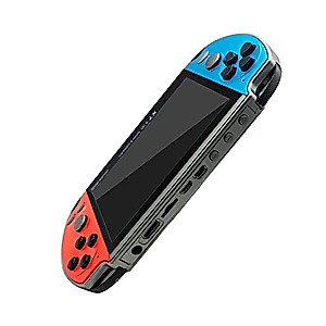 DREAMHAX X7 Plus Handheld Game Console with Preload 10000 Games, Portable Video Games Support HDMI Output & Double Player, Classic Arcade Retro Game Player Gameboy Gift Present (4.3" Screen Red Blue)