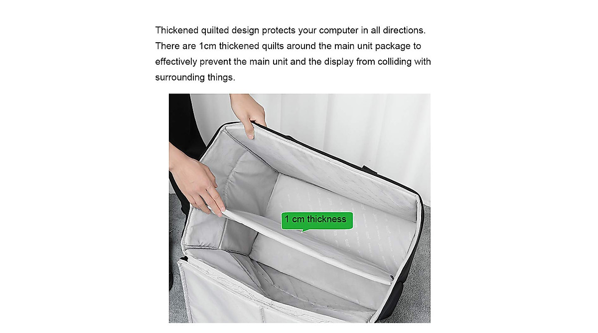 Buwico Desktop PC Travel Case with Wheels - 27 Inch Monitor