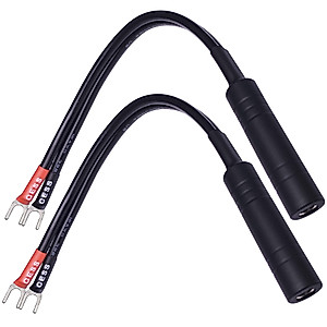 CNCESS CESS-002S Barrier Spade Fork to 1/4 Inch TS Speaker Cable Adapter (Small Spade)