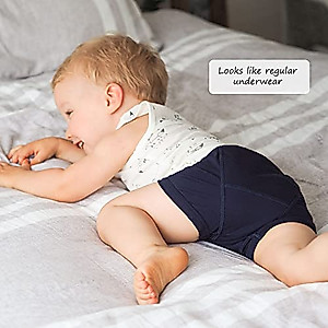 Conni Kids Training Boxer Pants | Soft Shorts Reusable Toddler Potty Training Underwear | Waterproof Easy Pull Up Youth Incontinence Navy Size 8-10