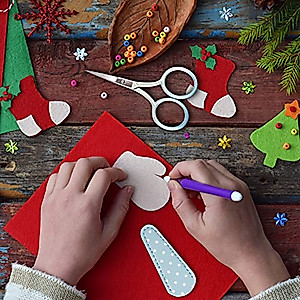 Hisuper Crafting Sewing Scissors Embroidery Scissors Small 3.6 Inch Serrated Blade Scissors with Leather Sheaths Threading Tool Scissors for Needlework Crochet Threading Tool