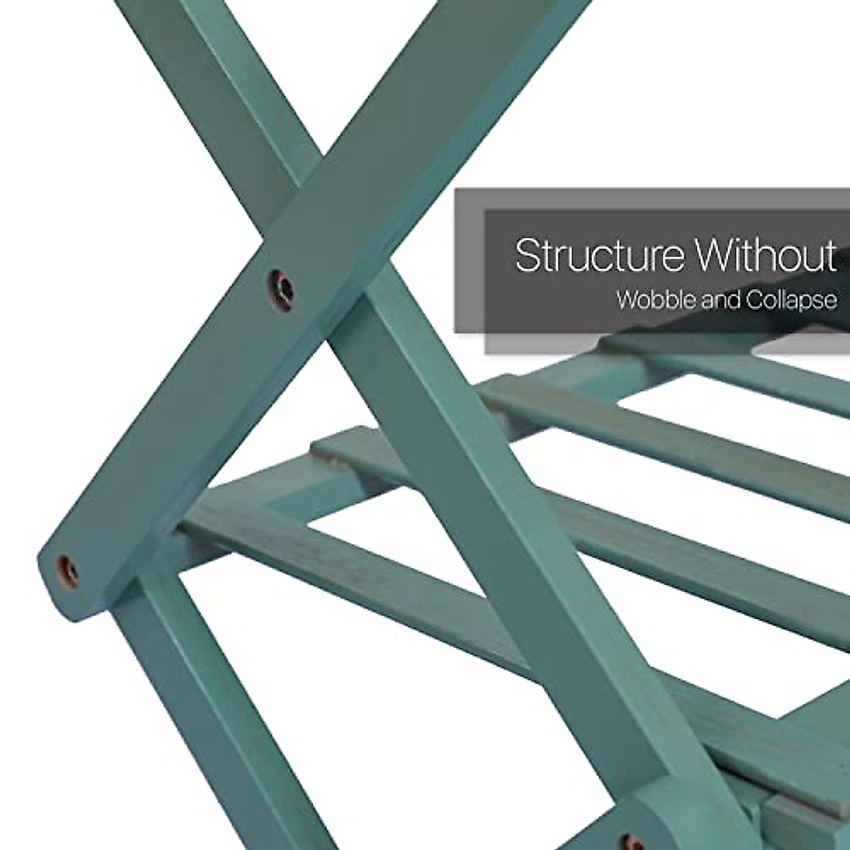 MoNiBloom Folding Shoe Rack for Entryway, Bamboo 6 Tier Stackable Installation-Free Shoe Storage Cabinet for 21-25 Pairs For Boots Heels Sandals Slippers, Green