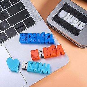 USB Flash Drive Personalized with 3D Print Name Words 16GB/32GB/64GB Customized Memory Stick