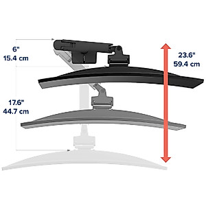 Ergotron – HX Premium Heavy Duty Monitor Arm, Single Monitor VESA Desk Mount – for Flat or Slight Curved Ultrawide Monitors Up to 49 inches, 20 to 42 lbs – Standard Pivot, Matte Black