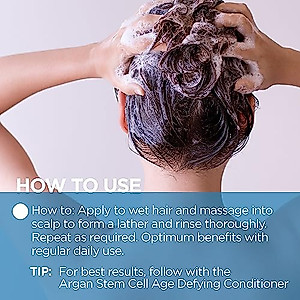 Andalou Naturals Argan Stem Cell Age Defying Shampoo, Strengthening Hair Care for Thinning, Dull or Weak Hair, Helps Revitalize & Strengthen for Fuller, Healthier-Looking Hair, 11.5 Ounce