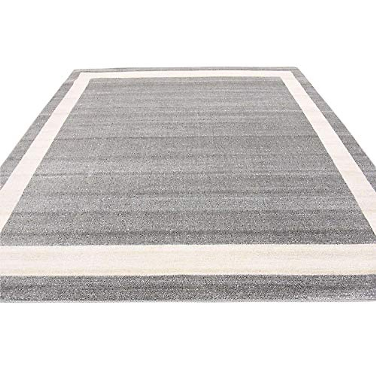 Unique Loom Del Mar Collection Area Rug-Transitional Inspired with Modern Contemporary Design, Square 8' 0" x 8' 0", Gray/Ivory