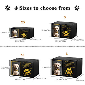 Bemaystar Personalized Pet Urns for Dogs Ashes - Custom Wooden Keepsake Urn Box with Photo for Pet Memorial Keepsake, Box Pet Cremation Urn, Sympathy Gift for a Pet Weight of Up to 10 lbs