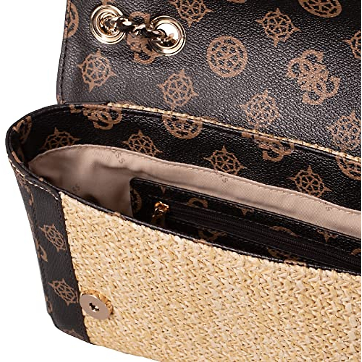 GUESS womens Always Convertible Crossbody Flap, Mocha Logo Multi, one size US