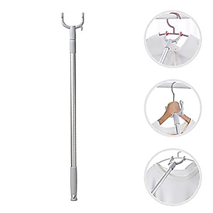 BESPORTBLE Metal Hangers Balcony Clothes Pole Clothes Drying Rod Clothes Drying Fork Rod Retractable Clothes Fork Hanger Simple Clothes Drying Rod 1Pc Household Clothes Fork Clothesline Outdoor