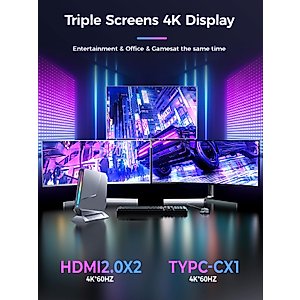 TOPGRO T1 Mini Gaming PC 12th Gen Core i7-12700H/RTX3050 8G GDDR6, Mini Computers(14C/20T, up to 4.7GHz)32GB DDR4, 1TB PCIe4.0 SSD, Mini Desktop PC Win11 Pro,RGB Lights, WiFi6E/BT5.3/2.5G LAN/USB-C/4K