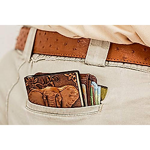 Leather Journal Writing Notebook - Antique Handmade Leather Daily Notepad Sketchbook, Elephant Gift For Men & Women, Travel Diary & Notebooks to Write in (Red, A6)