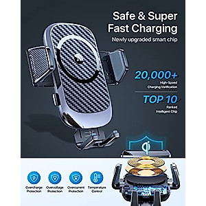 [Fast Charging] andobil 15in Wireless Car Charger, [Upgraded Secure Chip] Qi Car Cup Phone Mount with Adapter Adjustable Gooseneck Cup Holder Charger Compatible with iPhone 14 13 12 Pro Max S22 S21