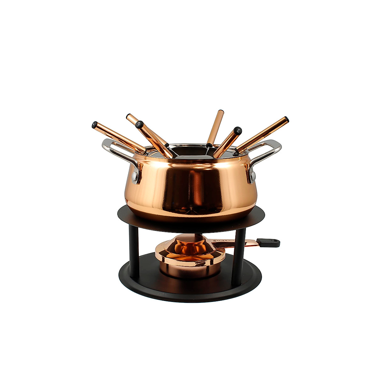 Swissmar Peak 10-Piece Copper Plated Stainless Steel Fondue Set