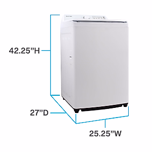 West Bend WB440TLWVW Top-Load Compact Washing Machine, Cu. Ft, 10 Automatic Cycles, Adjustable Water Levels, Temperatures, and Soil Settings, Durable Stainless Steel Drum, 4.4, White, 3.7-Cu.Ft