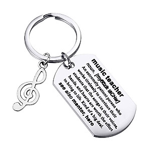 WSNANG Music Teacher Keychain Music Teacher Appreciation Gift Music Note Jewelry Gift for Music Instructors (Music Teacher DT)