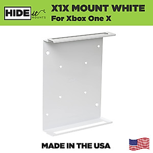 HIDEit Mounts X1X Wall Mount for Xbox One X - Made in USA White Steel Mount for Xbox One X White to Safely Store Your Xbox One X Near or Behind TV