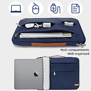 KINGSLONG 14 inch Laptop Sleeve Bag, Slim Shockproof Handbag, Computer Carrying Case Cover Compatible with MacBook Air/Pro,Acer Asus Dell HP Blue