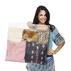 Smart Design MagicBag Instant Space Zip N' Carry Bags w/Handle - Jumbo - 6 Bags Total - Heavy Duty Zipper - Blocks Water, Dirt, & Odors - Clothing, Pillows, & More - Home Organization