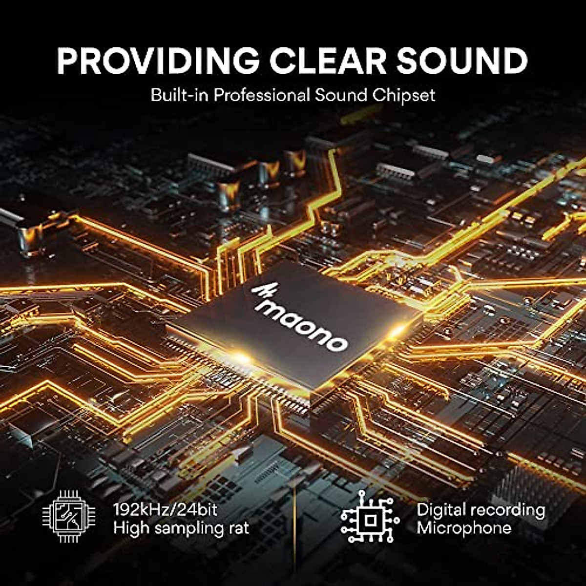 USB Microphone, MAONO 192KHZ/24Bit Plug & Play PC Computer Podcast Condenser Cardioid Metal Mic Kit with Professional Sound Chipset for Recording, Gaming, Singing, YouTube (AU-A04)