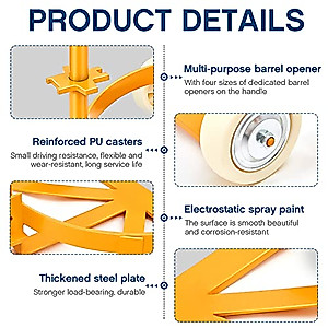 Hanaive 55 Gallon Drum Dolly Barrel Wheels Heavy Duty Drum Cart Dolly 55 Gallon Drum Caddy Barrel Dolly for Workshops, Factories, Warehouses