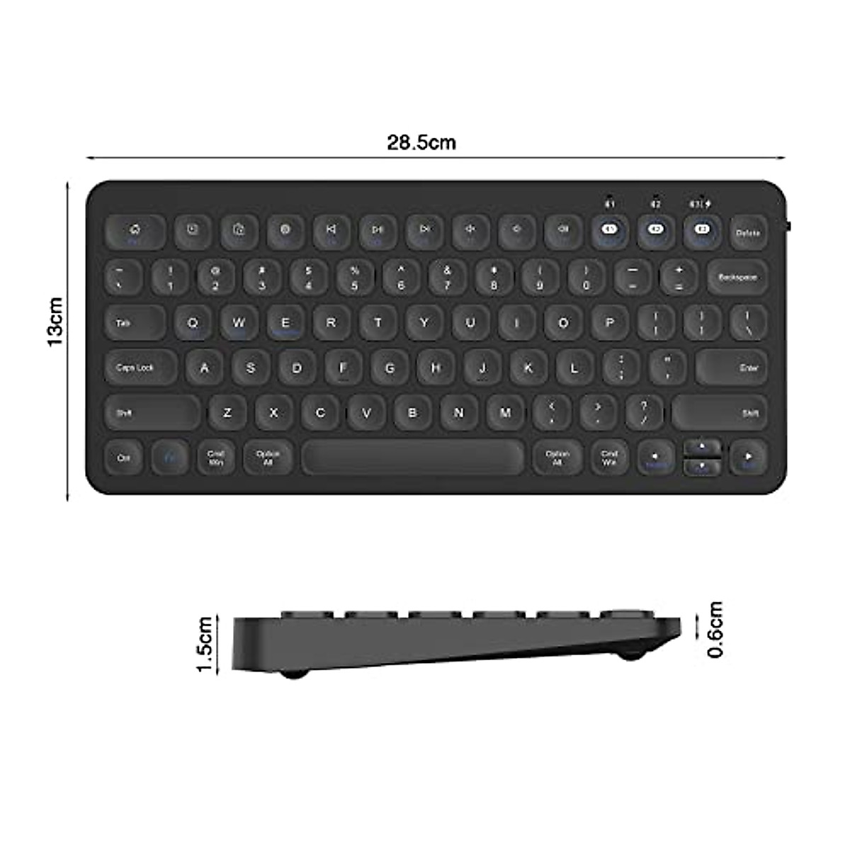 PINKCAT Bluetooth Keyboard, Multi-Device Wireless Keyboard Compatible with Laptop/PC/Notebook/MacBook/Computer, Ultra-Thin Sleek Design for iPhone/iPad/iPad Mini/iPad Pro/iPad Air/Smart TV - (Black)