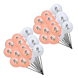 Abaodam 40 pcs Kit for Decor White Rose Ballons & Garland Decoration Latex Engagement Mrs To Mr Printed Gold Letters Day Valentines Letter Decorative Balloons Wedding and Party