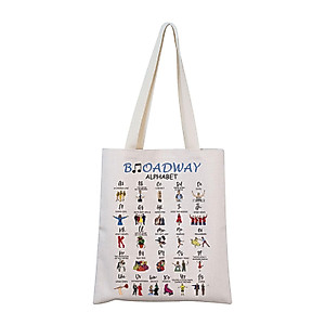 MNIGIU Broadway Musical Tote Bag Broadway Lover Gift Broadway Merchandise Musical Lover Gift (Shopping bag)