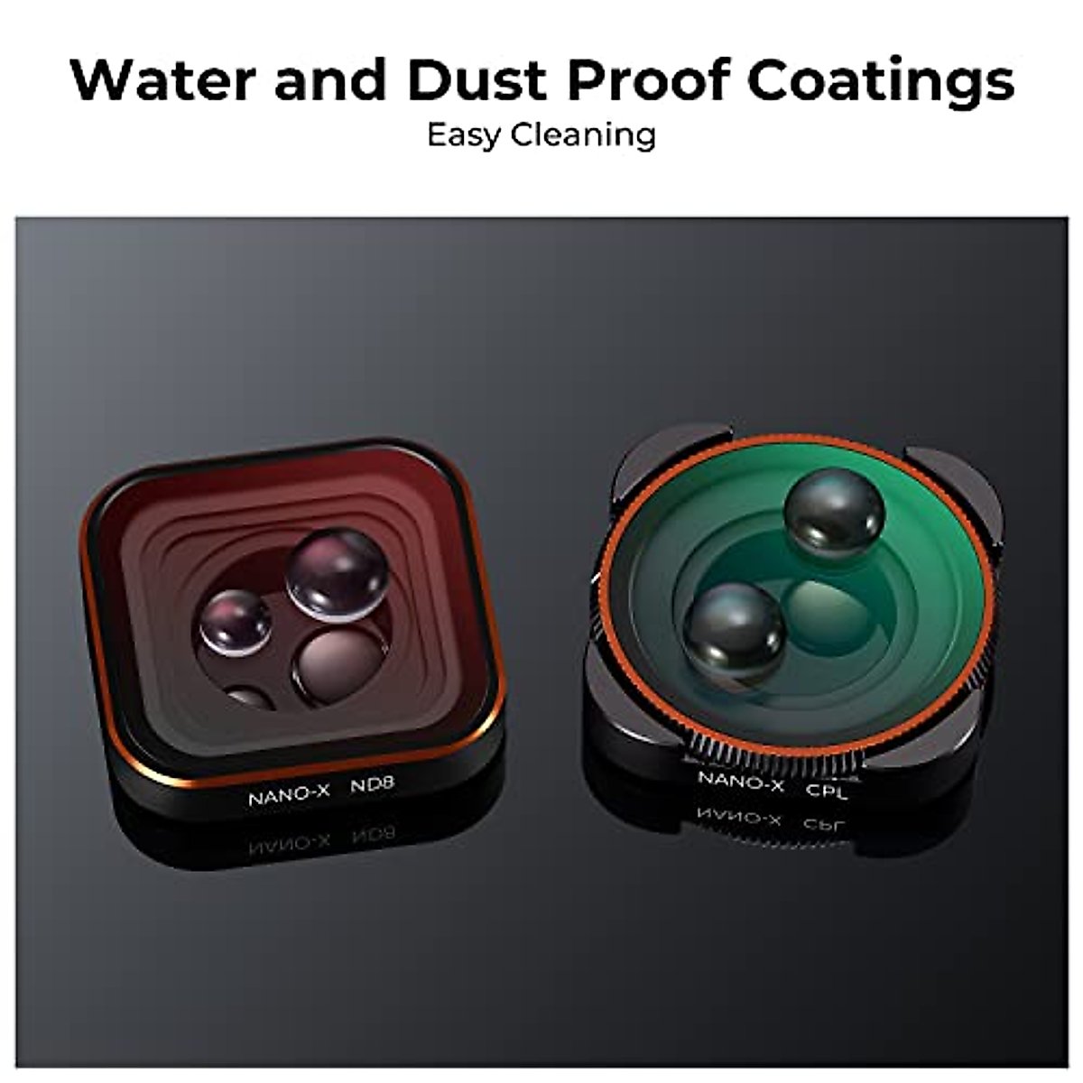 K&F Concept ND Filter Set Compatible with GoPro Hero12, Hero11, Hero10, Hero9 Black, 6 Pack (CPL/ND8/ND16/ND32/ND64/ND1000) Hero 9/10/11/12 Action Camera Accessory Neutral Density Polarizer Filter Kit