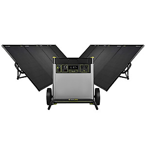 Goal Zero Yeti Portable Power Station - Yeti 6000X w/ 6,071 Watt Hours Battery Capacity, USB Ports, AC Inverter & 2 Ranger 300 Briefcase Solar Panels - Rechargeable Generator for Home, RVs, Work Sites
