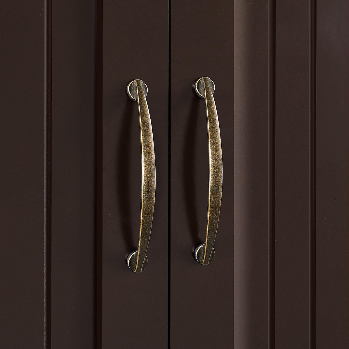 Yaheetech Over The Toilet Storage with 2 Doors & Adjustable Shelf, Free Standing Toilet Rack Wooden Space-saving Collect Cabinet, Bathroom Furniture, 9Dx24.5Wx66H Inches, Espresso