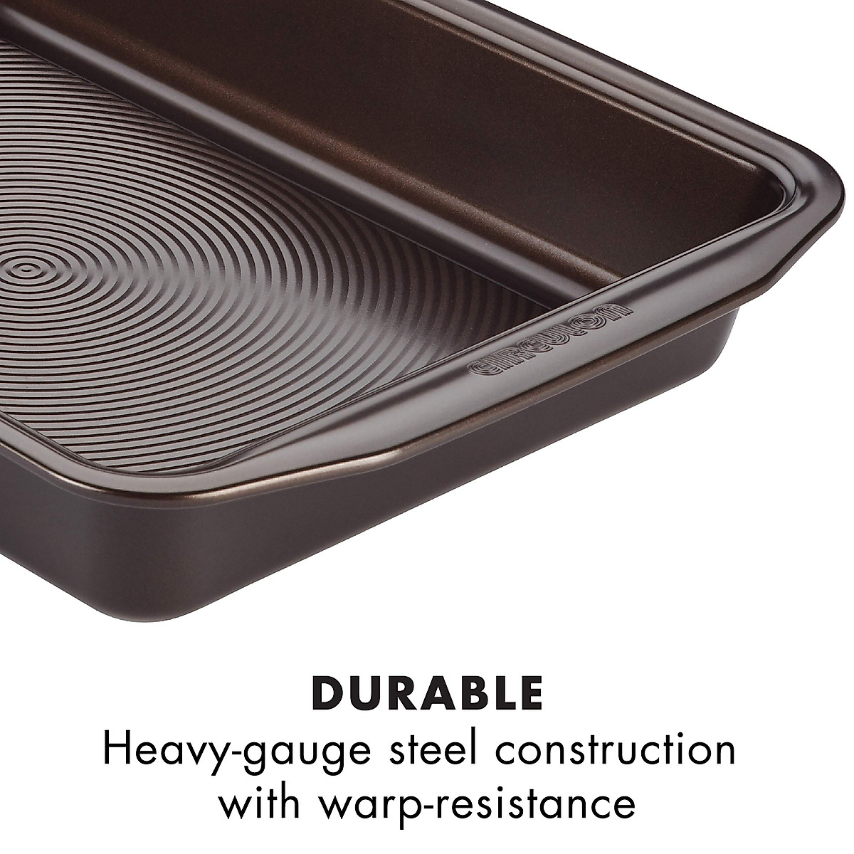 Circulon Nonstick Bakeware Set with Nonstick Cookie Sheet, Bread Pan, Bakings Pan and Cake Pans - 5 Piece, Chocolate Brown