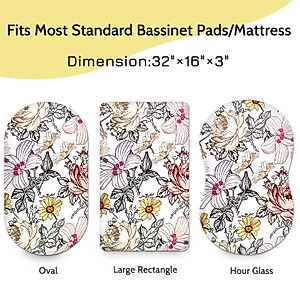 Boho Bassinet Sheet,Crib Sheet Jersey Cotton,Floral Nursing Pillow Cover, Breastfeeding Pillow Slipcover for Baby Girl